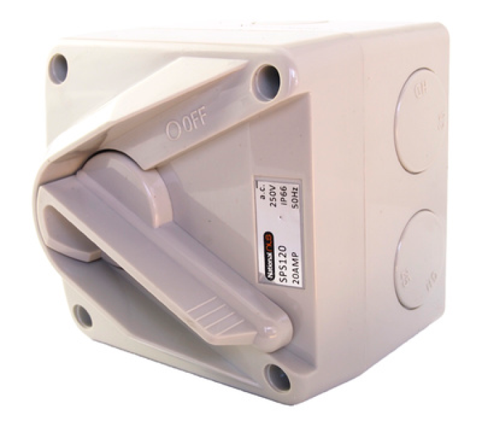 SINGLE WEATHERPROOF SWITCH 20A 250V (IP56 RATED) 30347 - Electrical ...